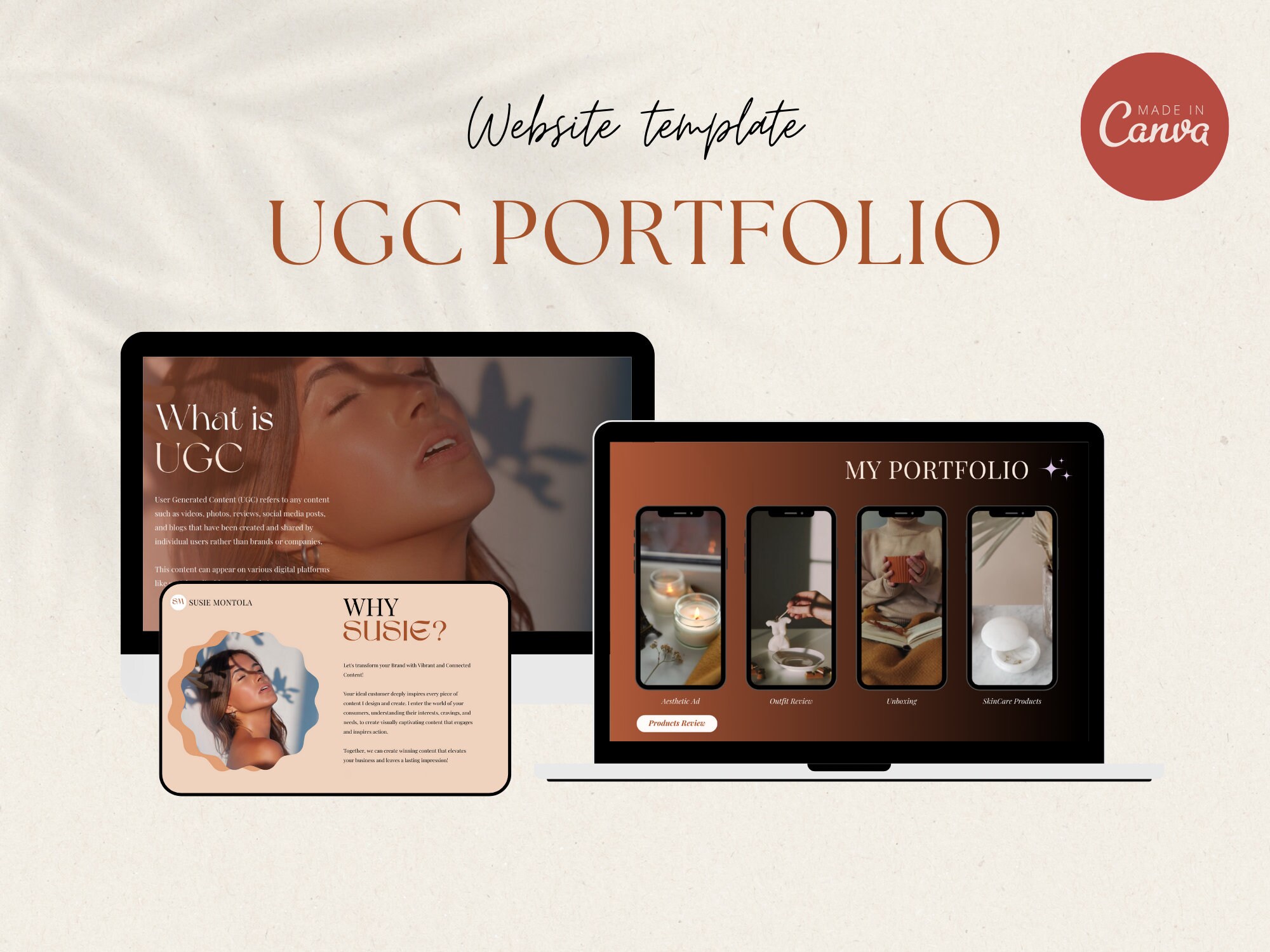 Custom Creative UGC Portfolio Template | UGC Media Kit, Content ...