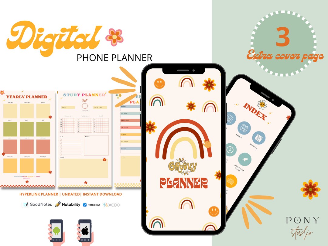 Groovy Digital Phone Planner, Digital Pocket Planner, iPhone Digital ...