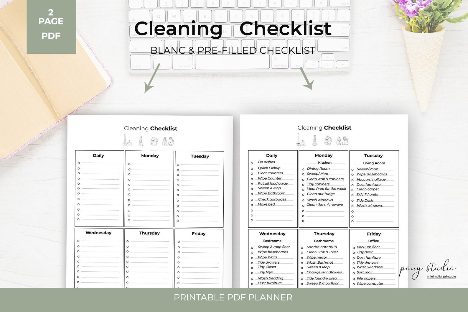Cleaning Checklist Printable Cleaning List Printable Cleaning Schedule ...