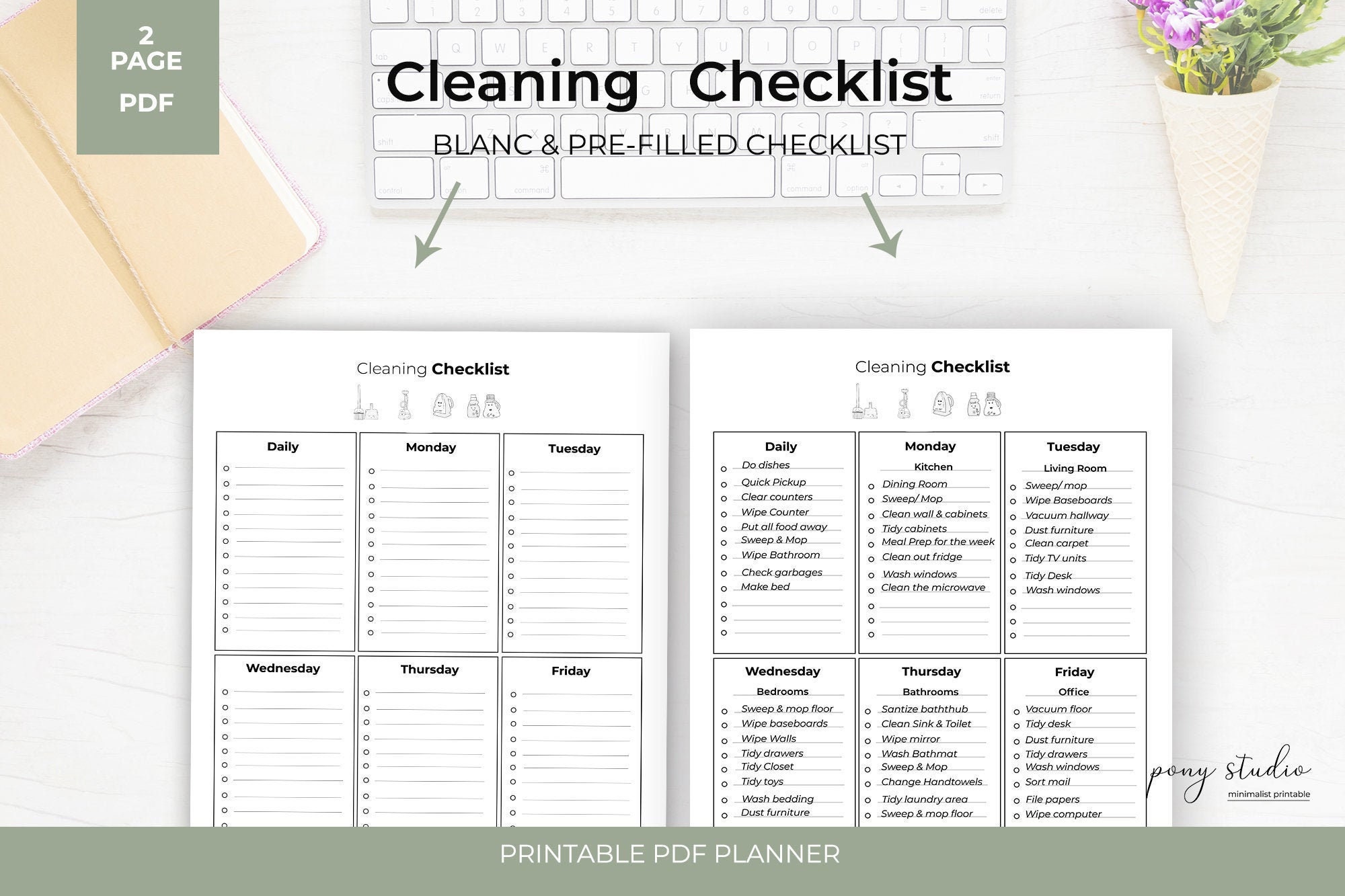 Cleaning Checklist Printable Cleaning List Printable Cleaning Schedule ...