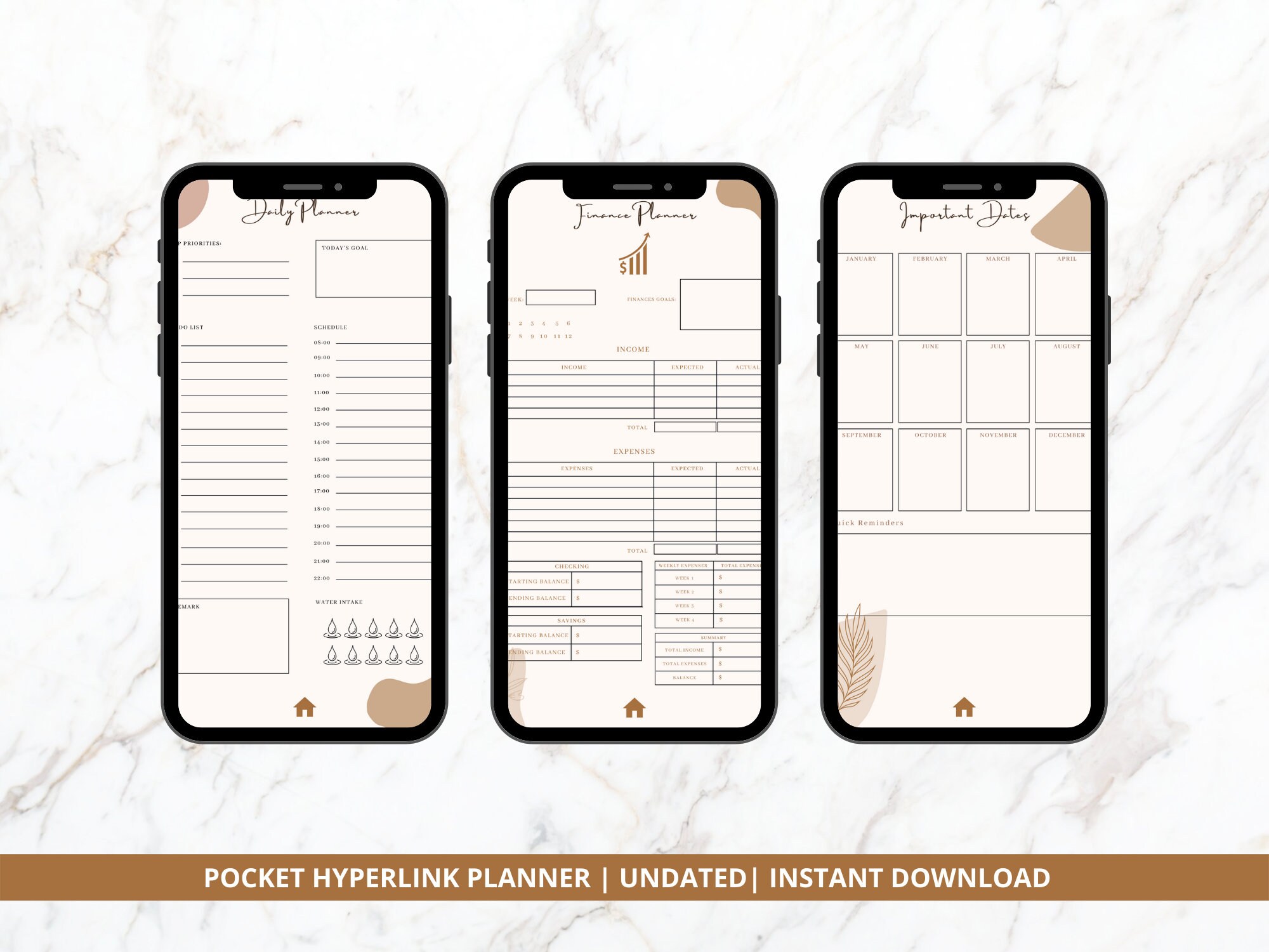 Digital Phone Planner, Digital Pocket Planner, iPhone Digital Planner ...