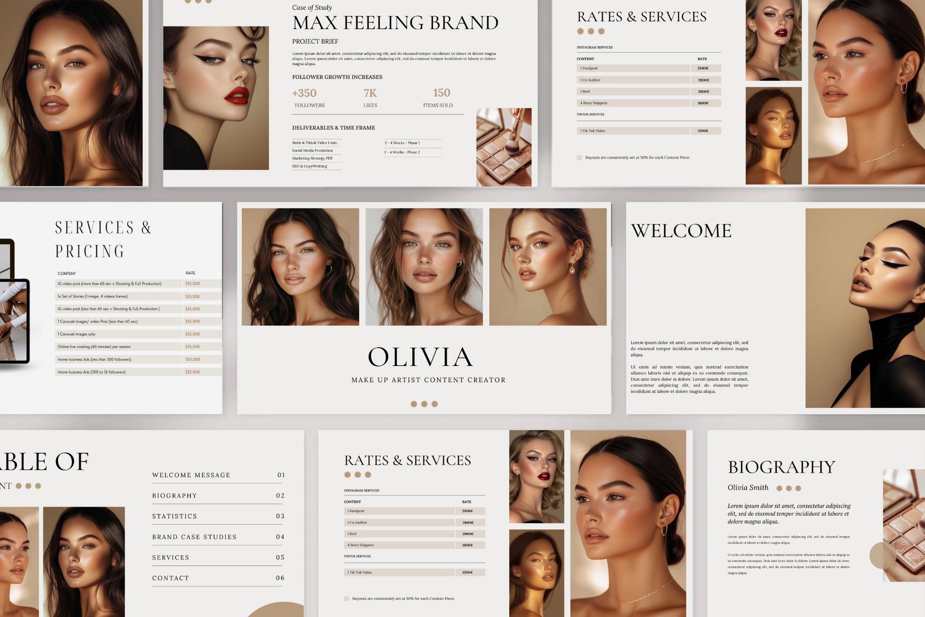 Elegant Canva Makeup Artist Media Kit Template | Beauty Media Kit - Etsy