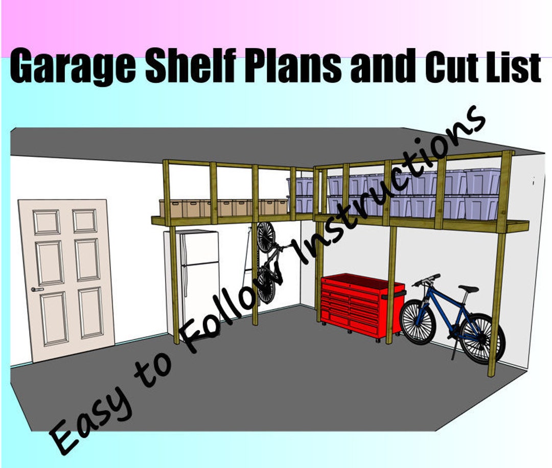 2x4 Garage Shelf Build Plans and Cut List - Easy to Build Home Shed and ...