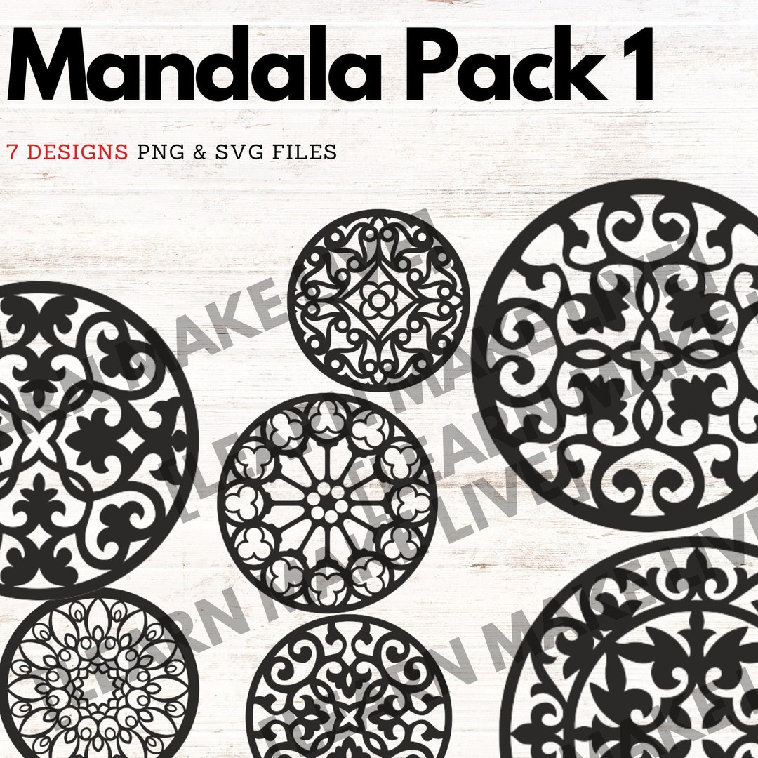 Mandala SVG Bundle - 7 Designs Ready for Laser CNC and Vinyl Projects ...