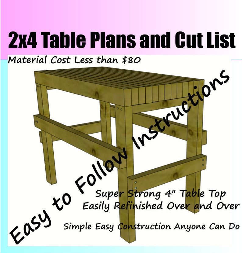 2x4 Utility Workbench Table Plans and Cut List - Easy to Build ...