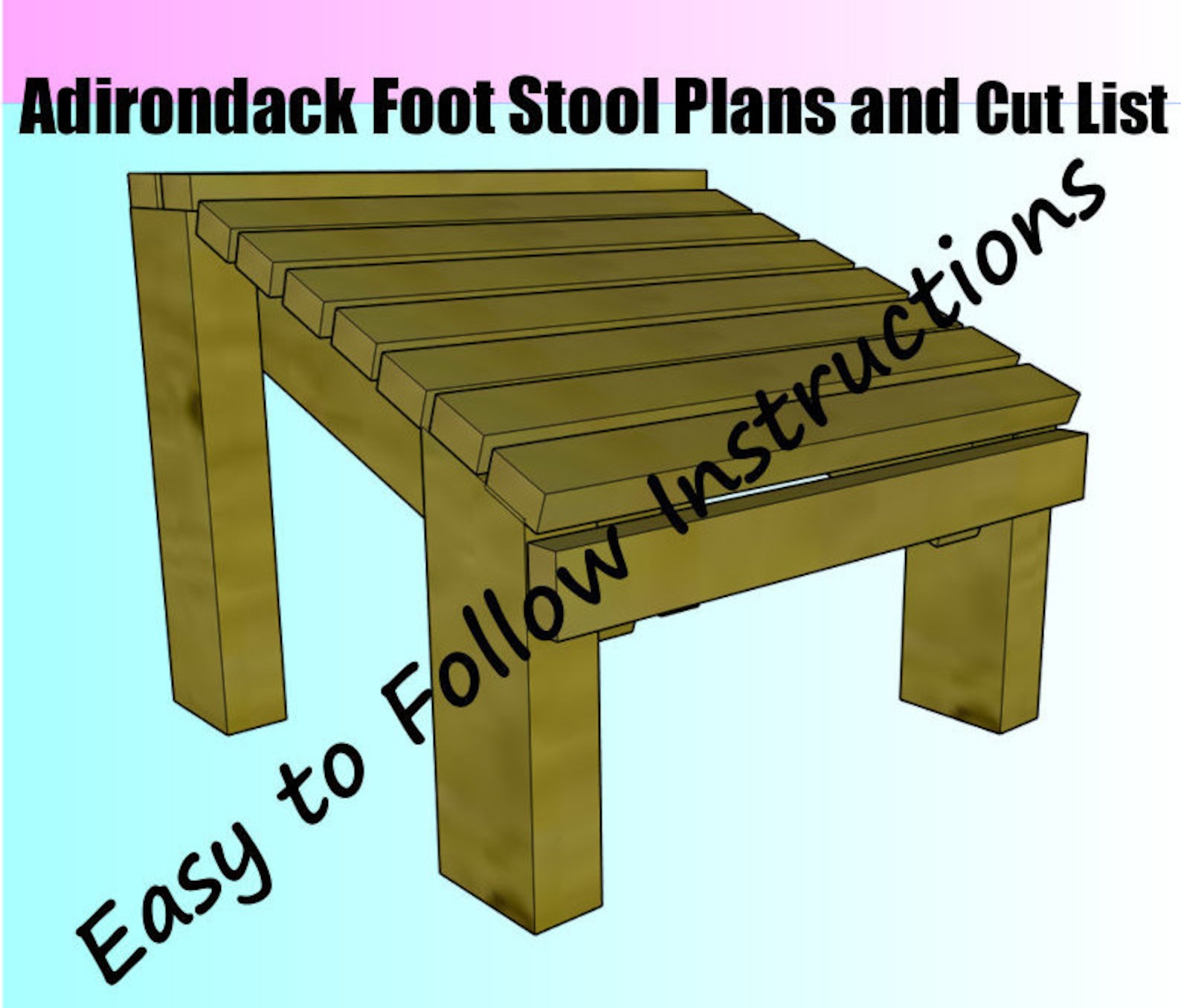 2x4 Adirondack Foot Stool - Build Plans and Cut List Simple and Easy to ...