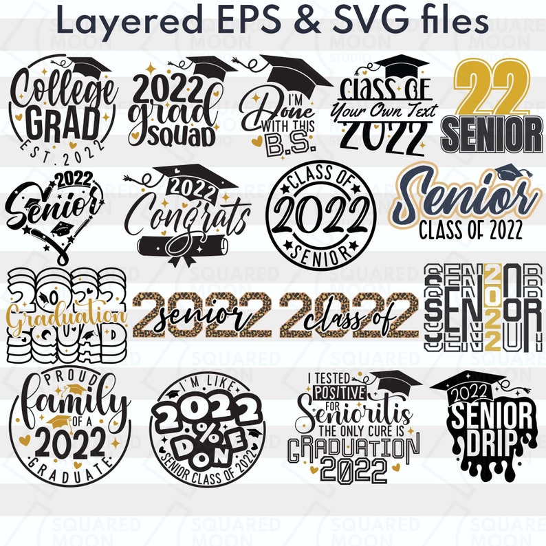 Graduation Svg Bundle Graduate 2022 Svg Senior 2022 Svg | Etsy