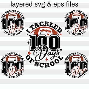100 Days of School Svg Bundle Football School Gifts for Family ...