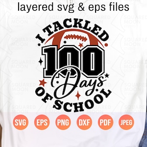 100 Days of School Svg Bundle Football School Gifts for Family ...