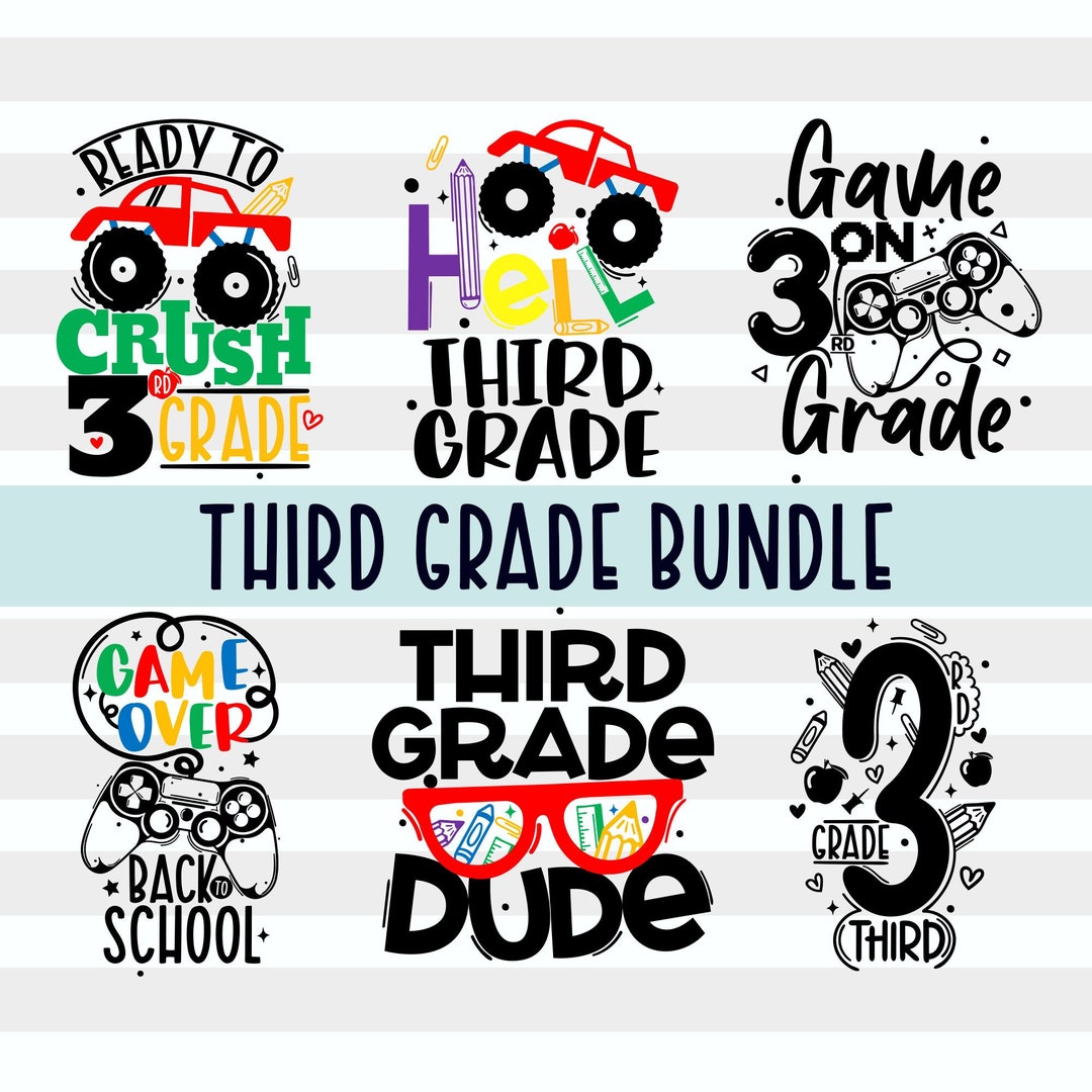 3rd Grade Svg Boys Back to School Svg Bundle First Day of Third Grade ...