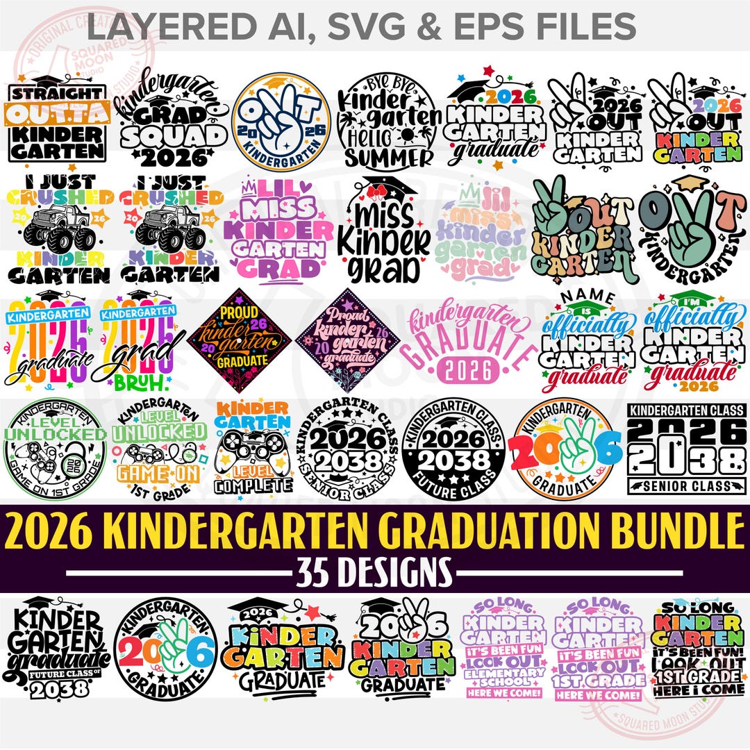 Kindergarten Graduation Svg Png Bundle, the Ultimate 2026 Grad Shirts ...