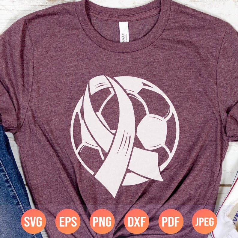 Breast Cancer Soccer Svg Fight Cancer Svg Tackle Cancer - Etsy