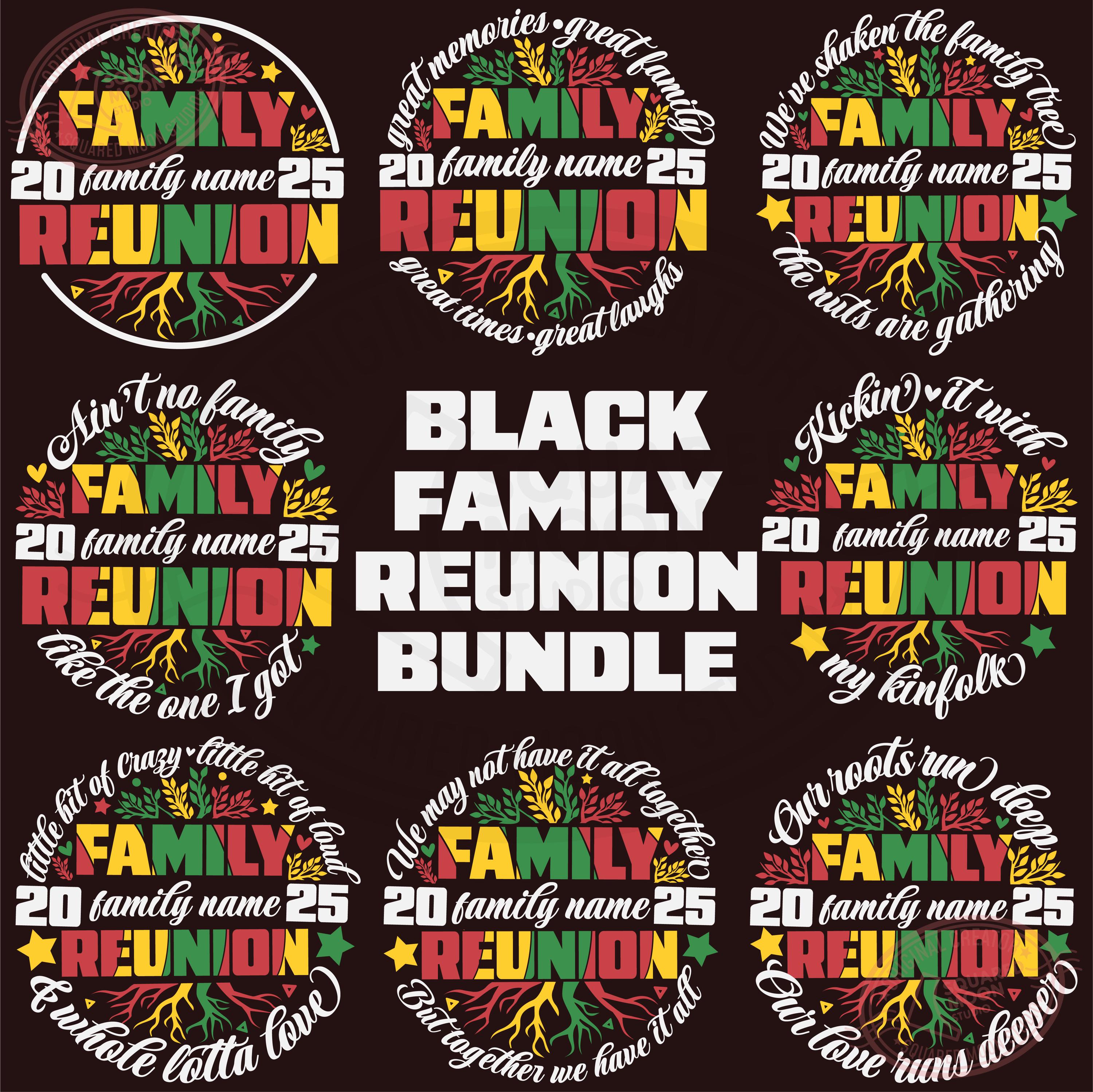 Black Family Reunion Svg Bundle, Personalized Family Name Template ...