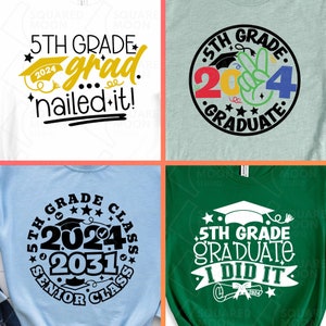 The Ultimate 5th Grade Graduation Svg Bundle 2024 Grad Boys & Girls ...
