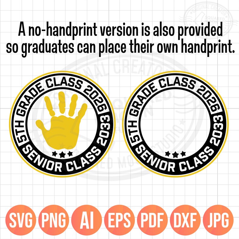5th Grade Graduation SVG PNG, Senior Class of 2033, Handprint Painting ...