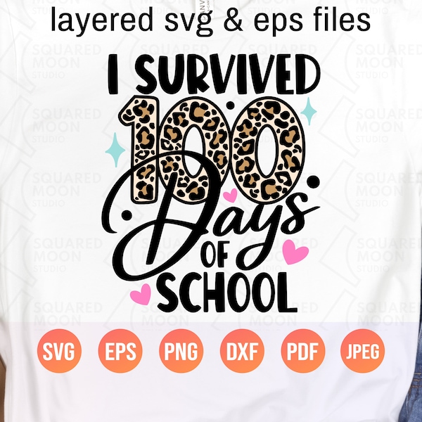 I Survived 100 Days of School Svg - Etsy