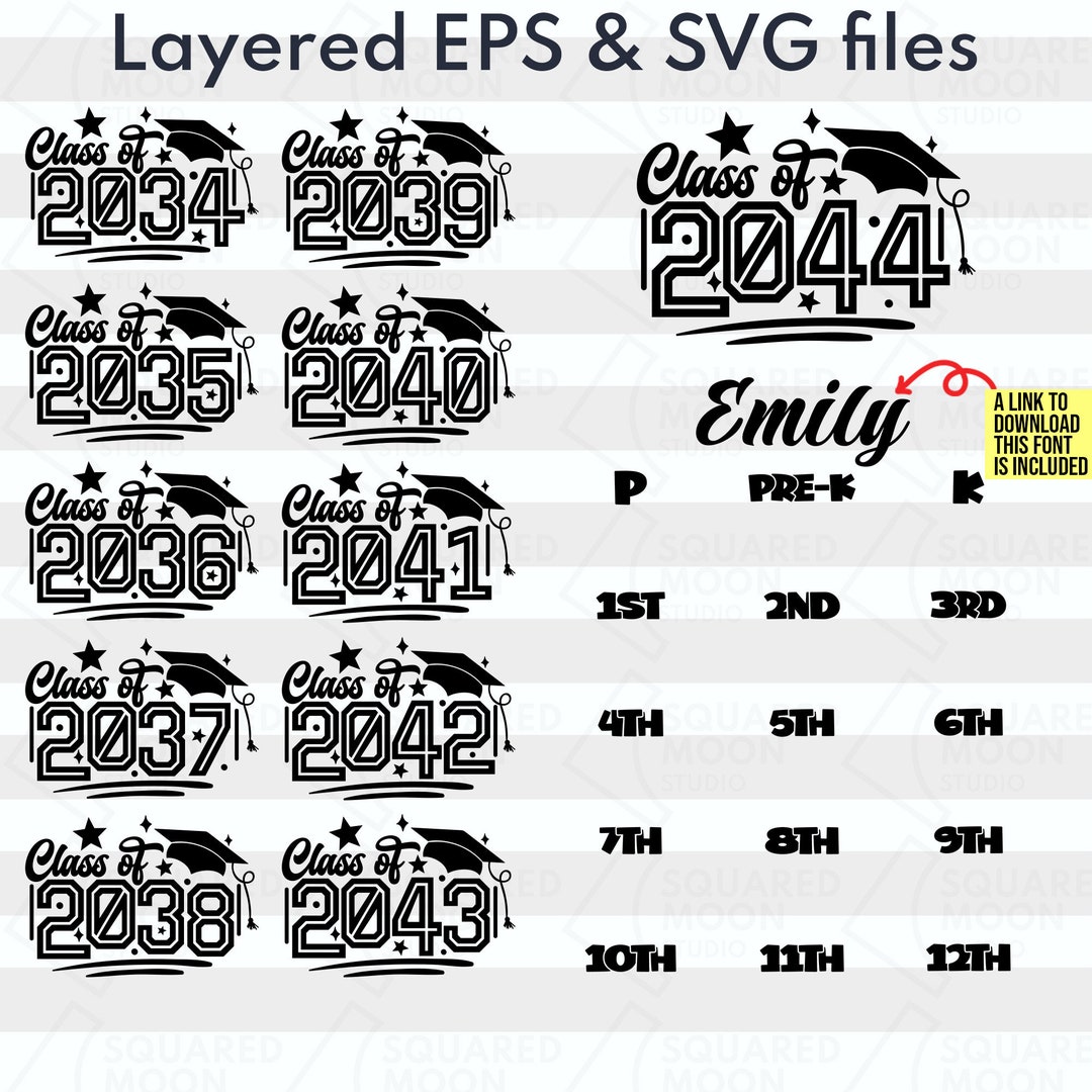 Class of 2034 2035 2036 2037 2038 2039 2040 2041 2042 2043 2044 Svg Bundle| Grow With Me ...