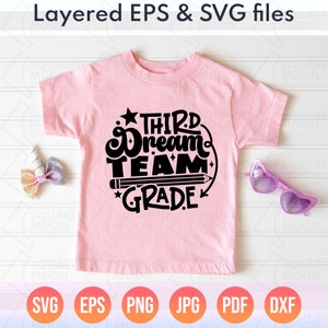 Third Grade Dream Team Svg PNG| 3rd Grade Teacher Svg| Back to School ...