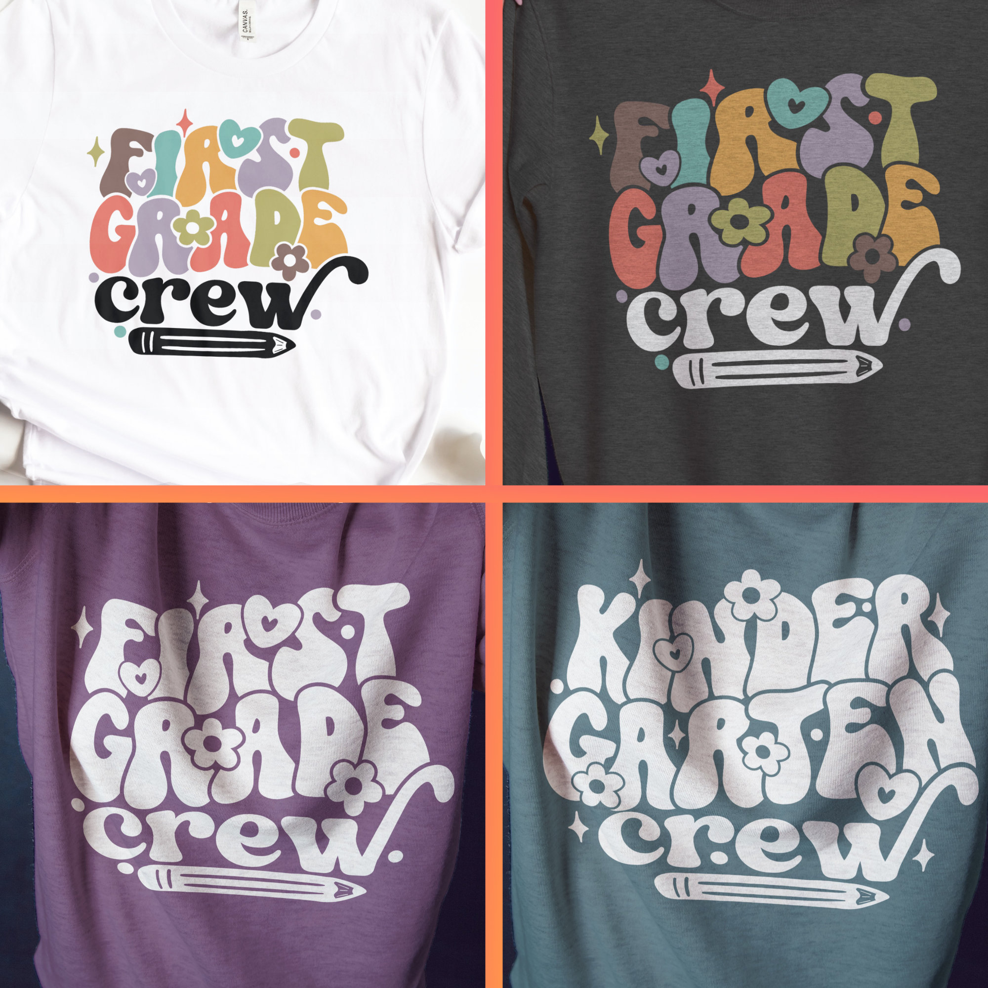 Back to School Crew Svg Bundle Retro Teacher Svg Png Groovy - Etsy