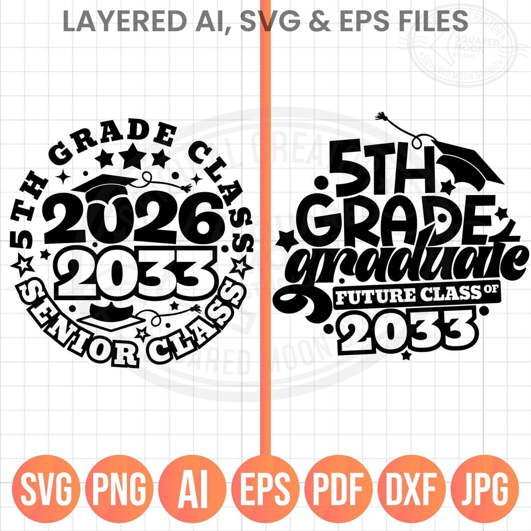 5th Grade Graduation Svg Png Bundle, Future Senior Class of 2033, Last ...