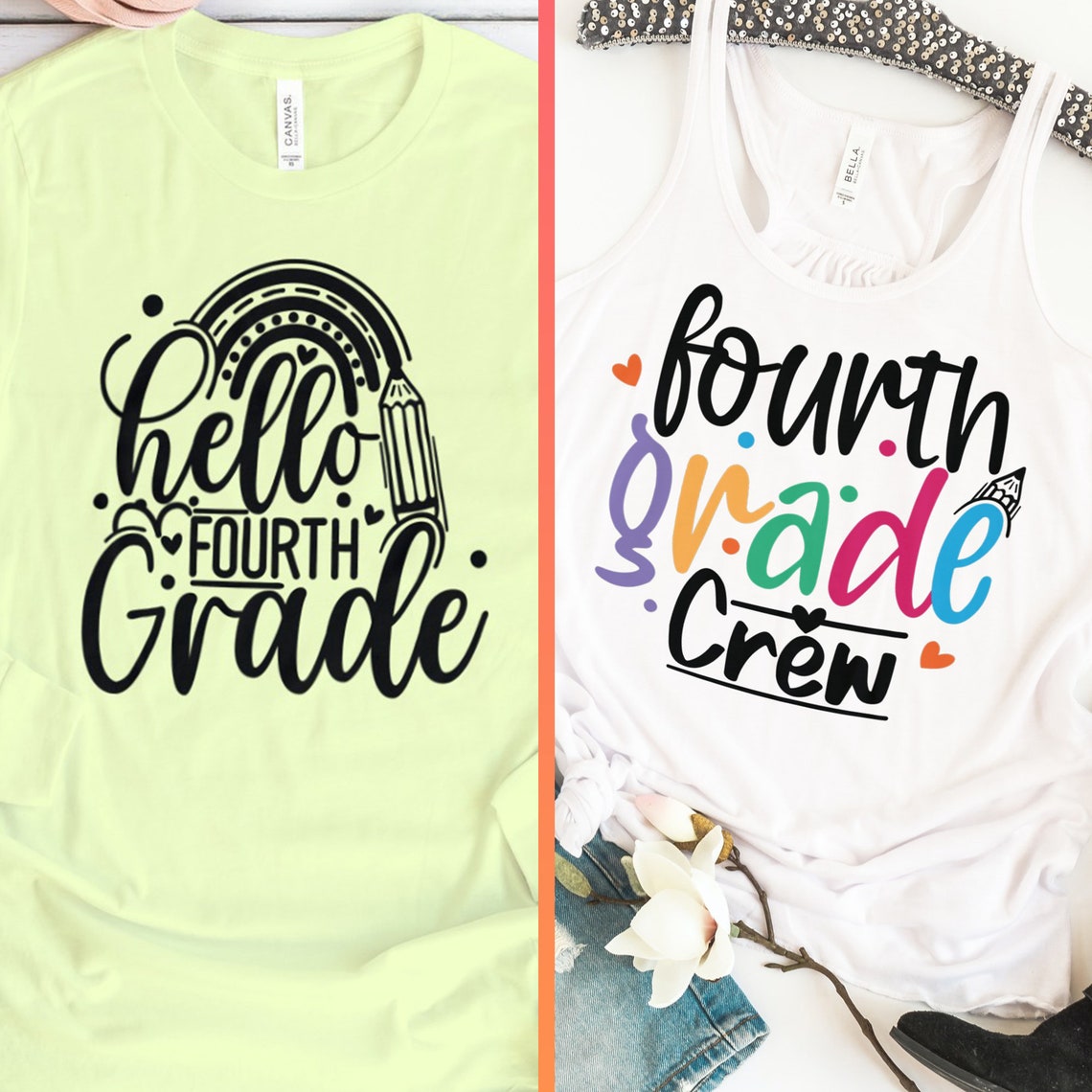 Fourth Grade Teacher Svg Back to School Svg Bundle 4th Grade | Etsy