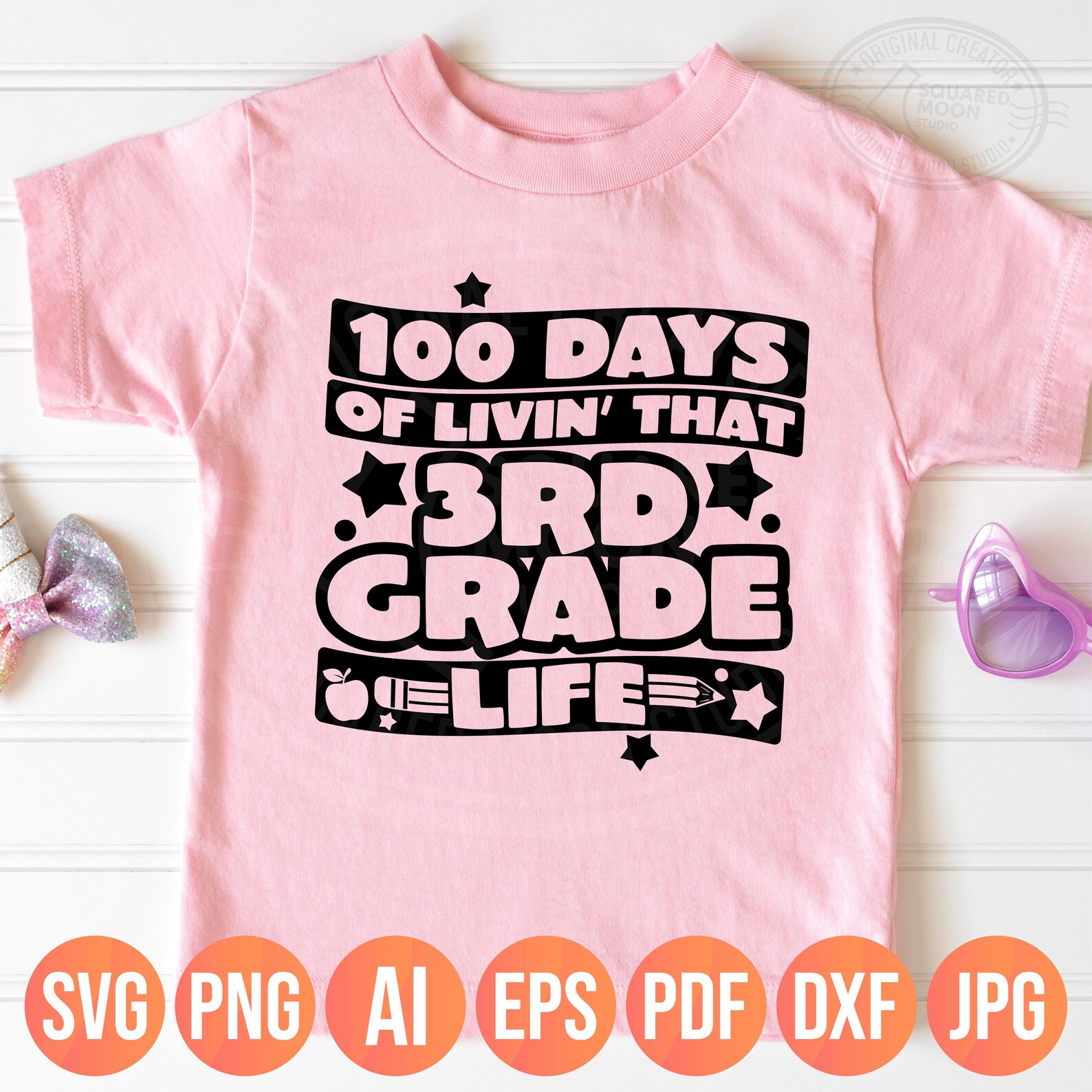 100 Days of School Svg, Livin' That 3rd Grade Life, 100th Day of Third ...