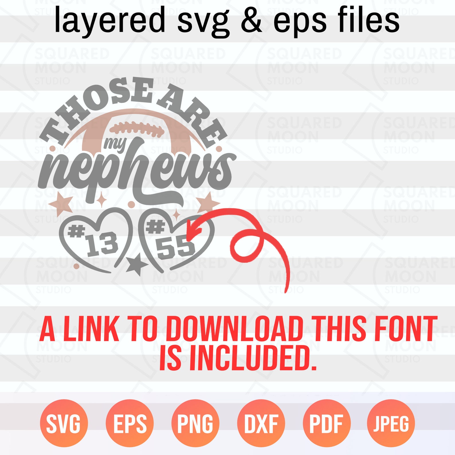 Football Svg Those Are My Nephews Svg DIY Custom Number - Etsy