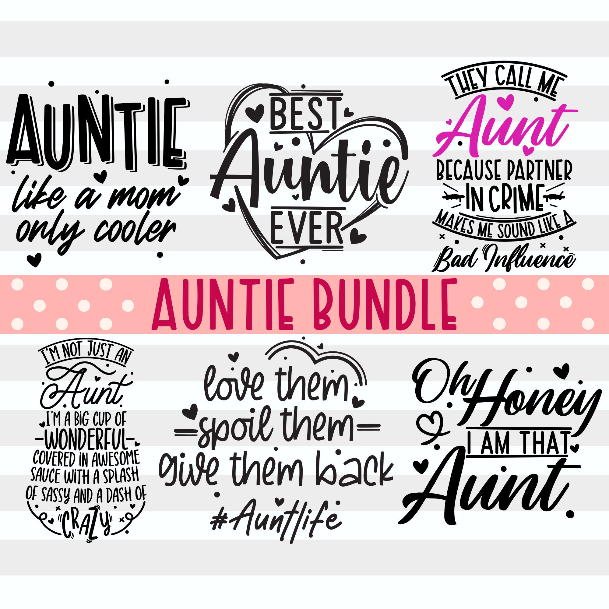 Aunt Svg Bundle Auntie Png Gifts for Aunts Funny Aunt To Be | Etsy