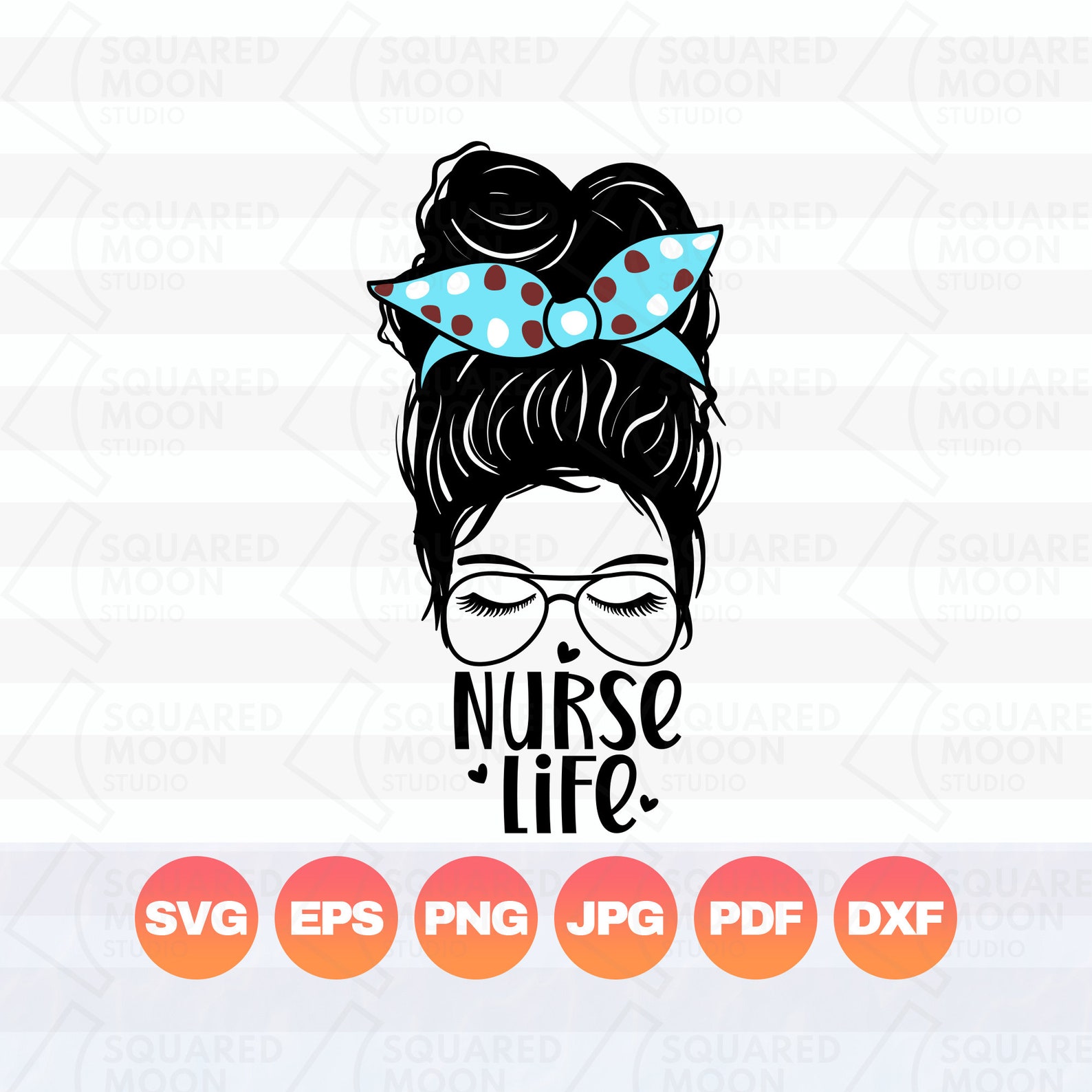 Nurse Life Messy Bun Svg Nurse Svg Nurse T Women Etsy Uk