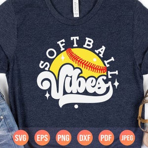 Softball Vibes Svg Png Softball Mom Png Gift for Her Softball Gift for ...