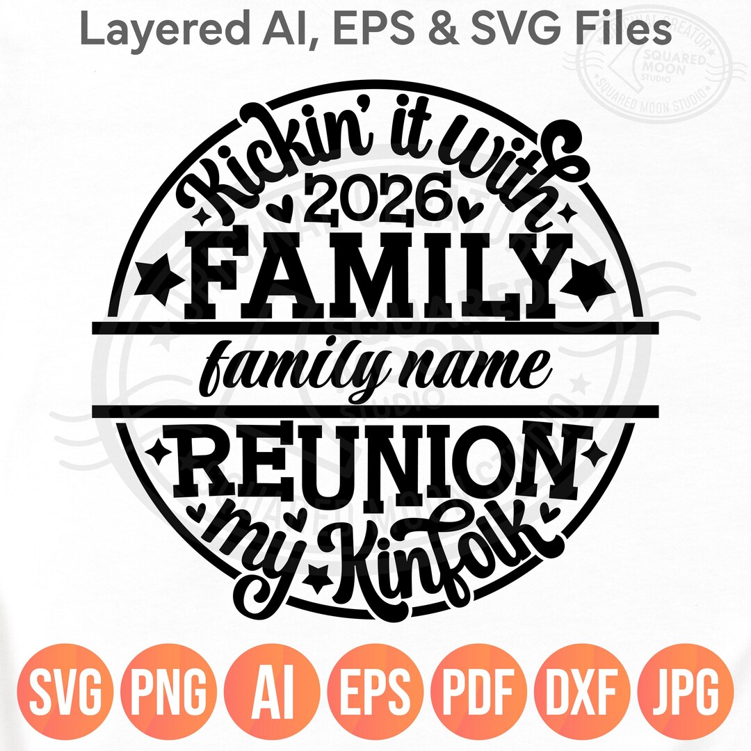 Kickin It With My Kinfolk SVG PNG, 2026 Family Reunion Matching Shirts ...