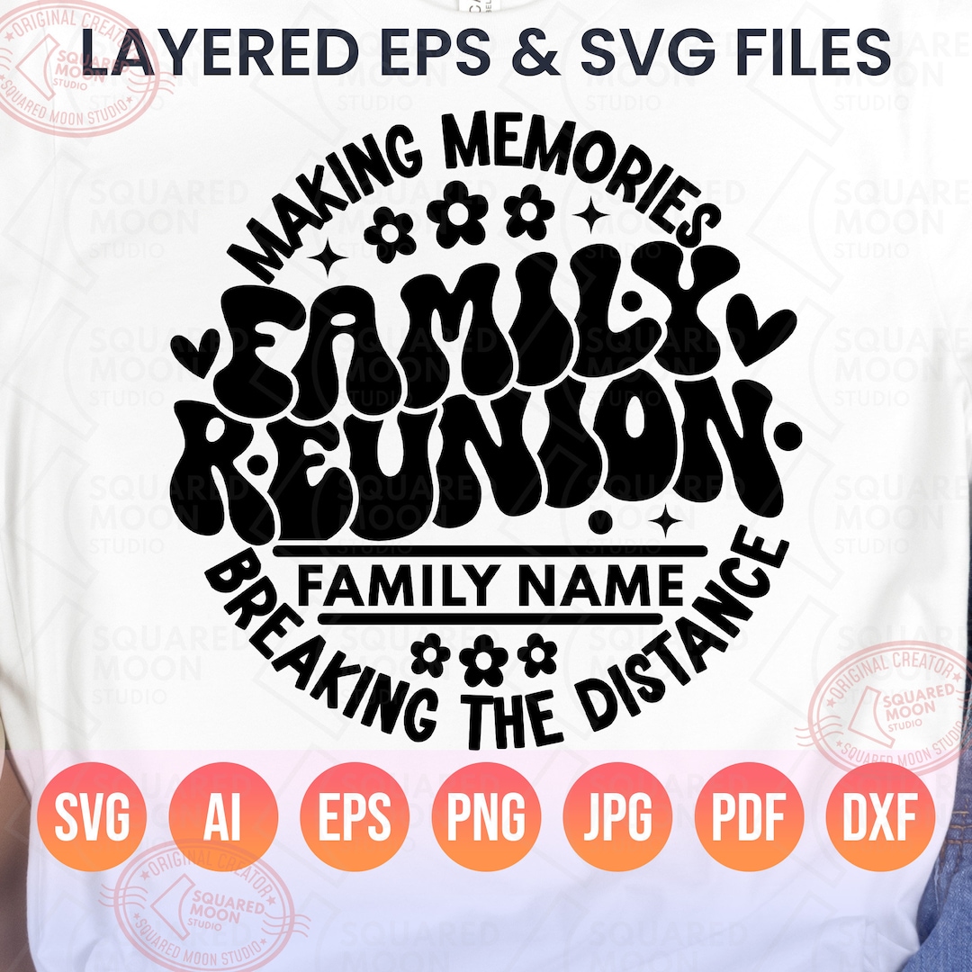 Family Reunion Svg Png, Making Memories Breaking the Distance, Retro ...