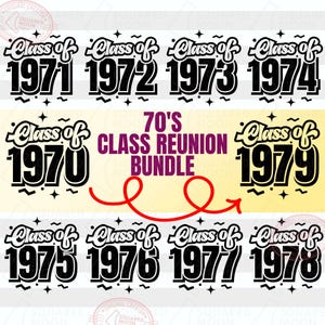 Class Reunion Svg Png Bundle From 1970 to 1979, 70s' High School ...