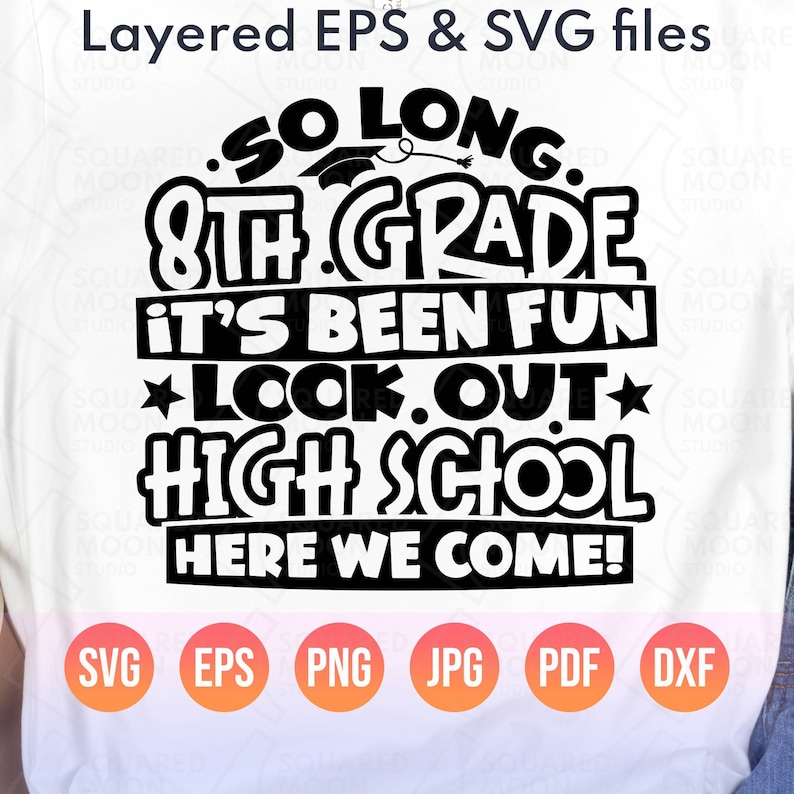 8th Grade Graduation Svg Png, so Long Eighth Grade It's Been Fun Look ...