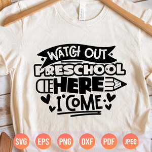 Watch Out Preschool Here I Come Svg Back to School Png 1st - Etsy
