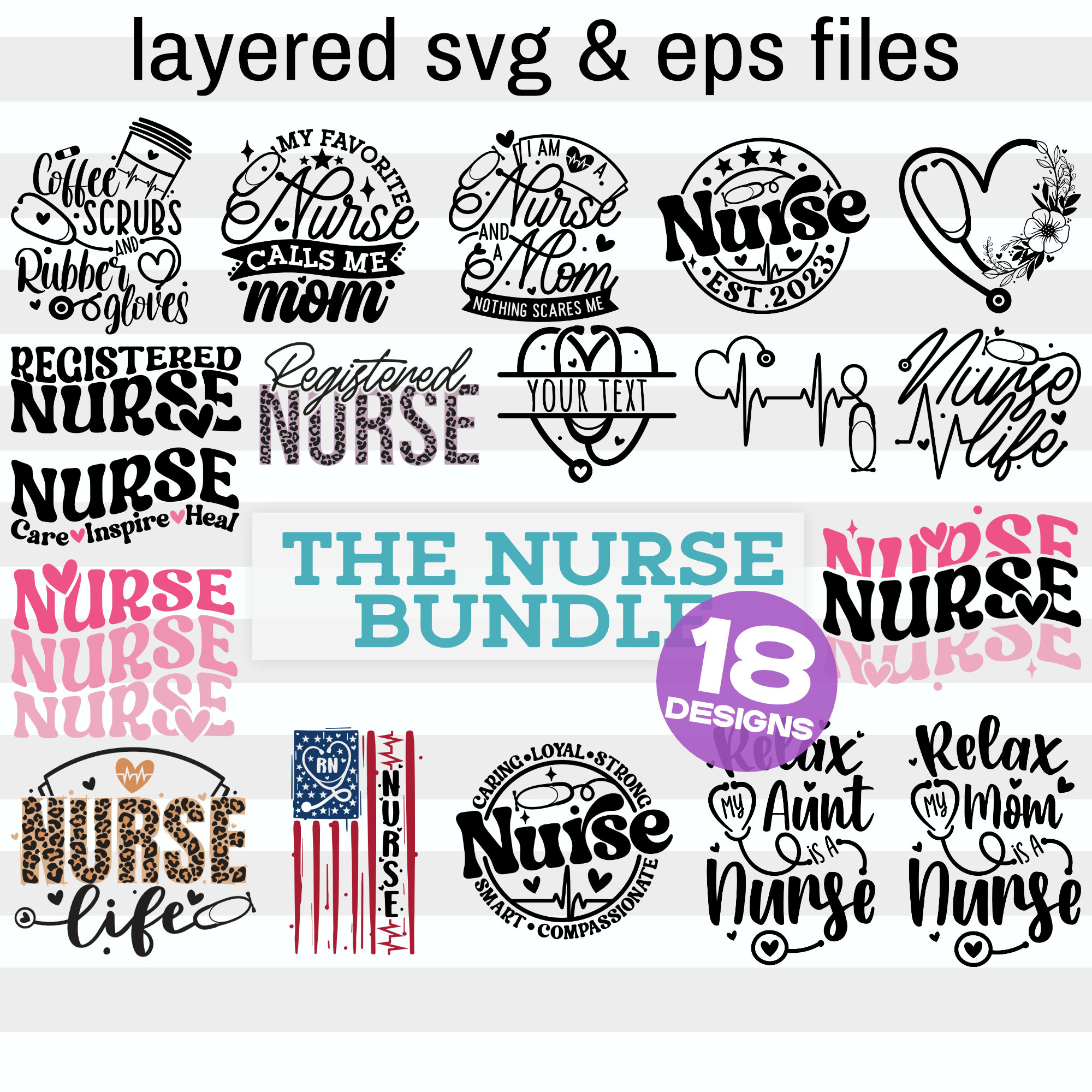 Nurse Svg Bundle Funny Nurse Quotes and Stethoscope Designs - Etsy