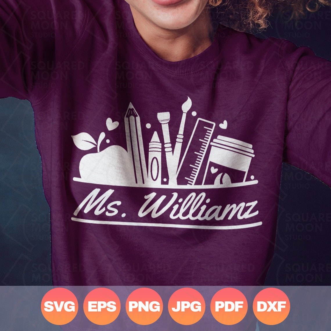 Teacher Svg Teacher Split Monogram Svg Teacher Name Svg | Etsy