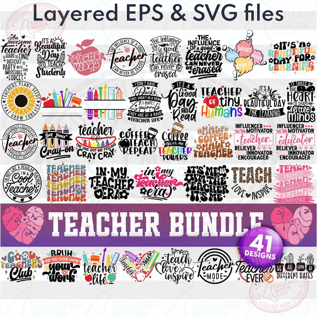 Teacher Svg Bundle| Funny Teacher Svg| Teacher Quote Png| Back to ...