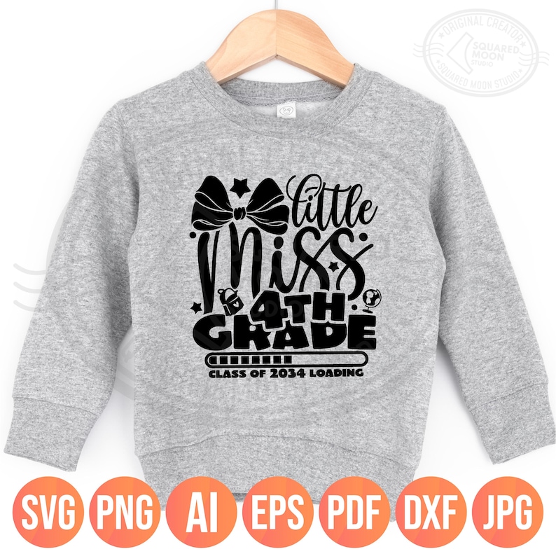 Little Miss 4th Grade Svg Png, Coquette School Shirt Design Idea ...