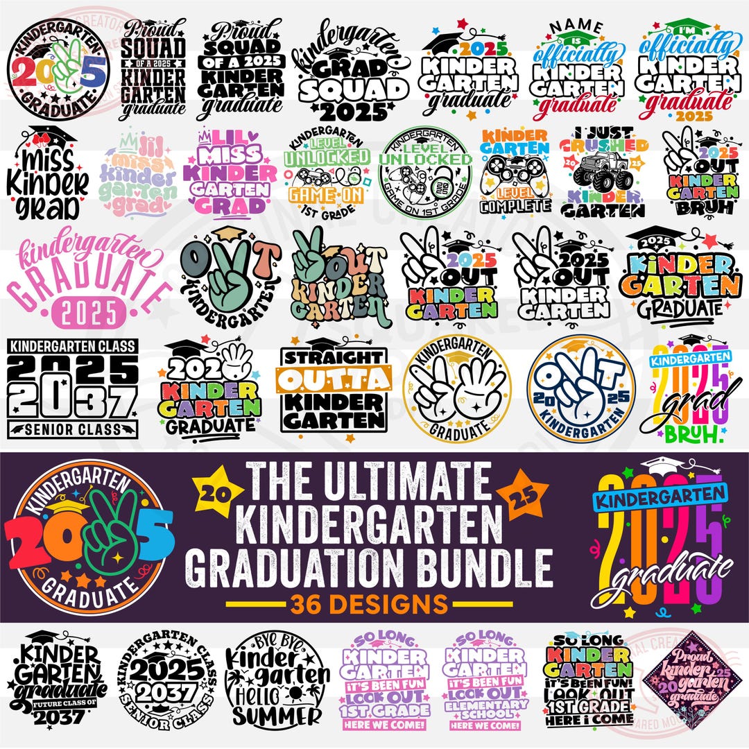 Kindergarten Graduation Svg Png Bundle, the Ultimate 2025 Grad Shirts ...