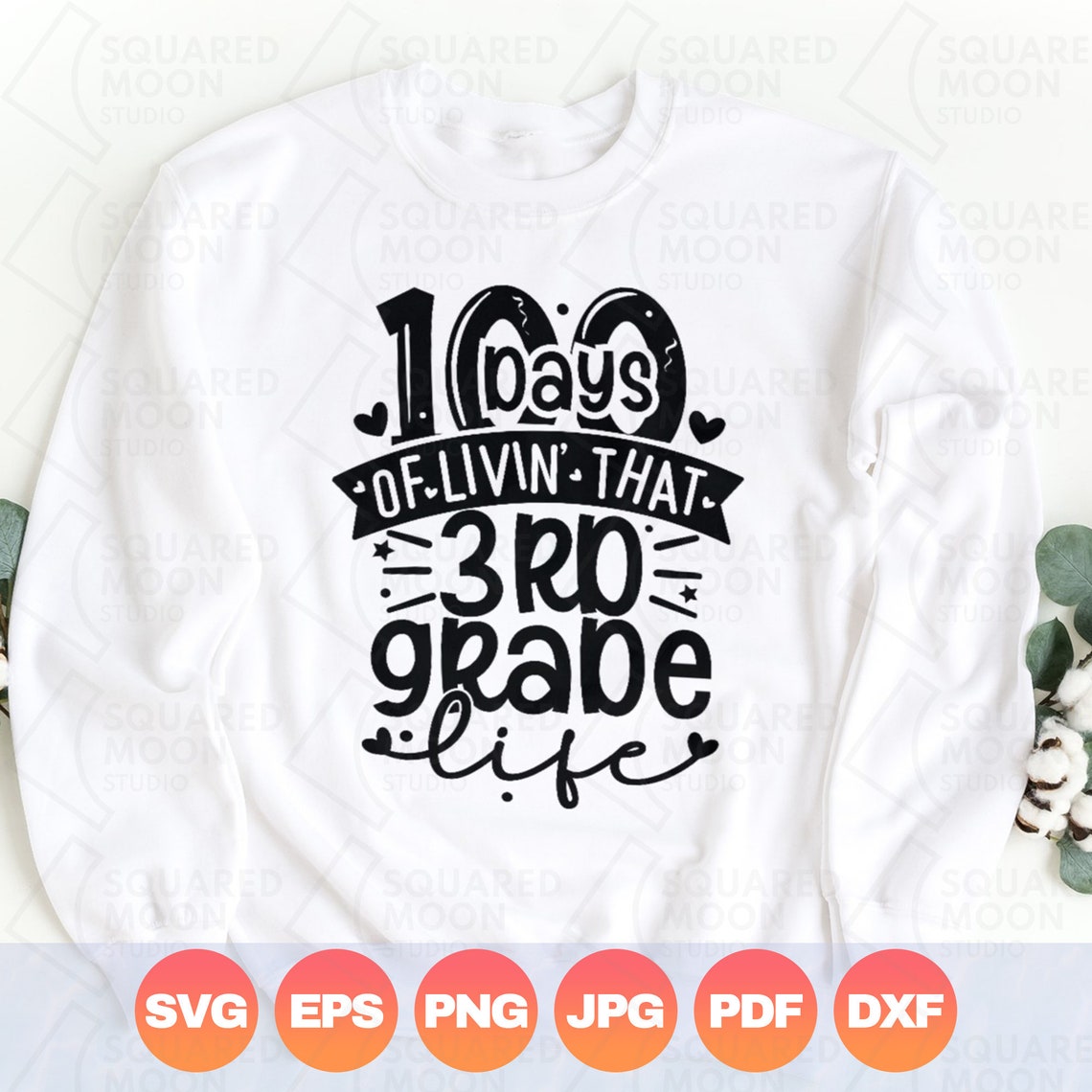 100 Days of School Svg Livin' That 3rd Grade Life 100th - Etsy