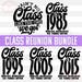 Class Reunion Svg Png Bundle From 1980 to 1989, 80s' High School ...