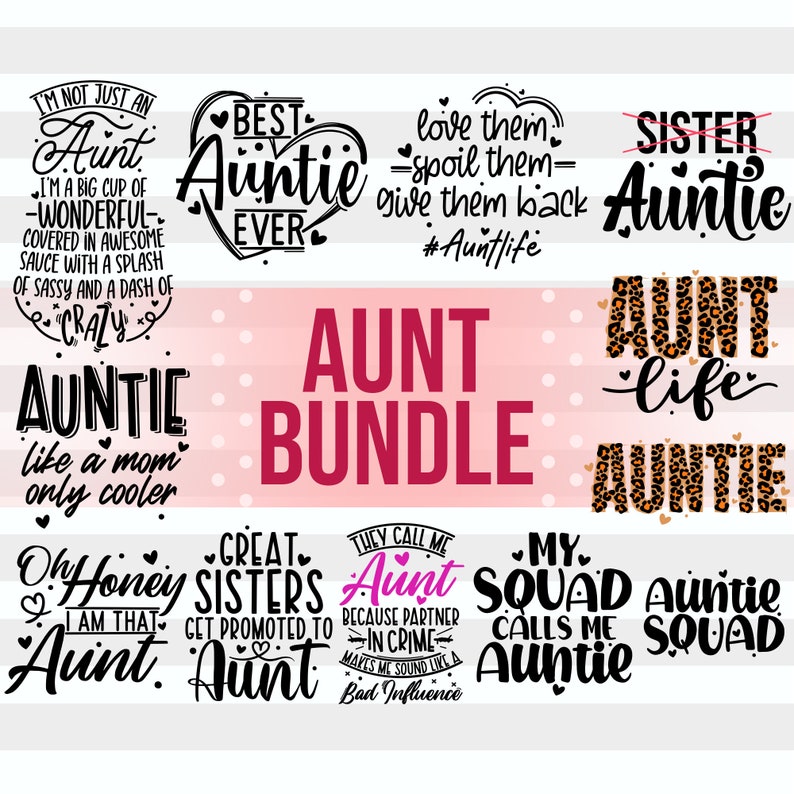 Aunt Svg Bundle Auntie Png Gifts for Aunts Funny Aunt to Be - Etsy
