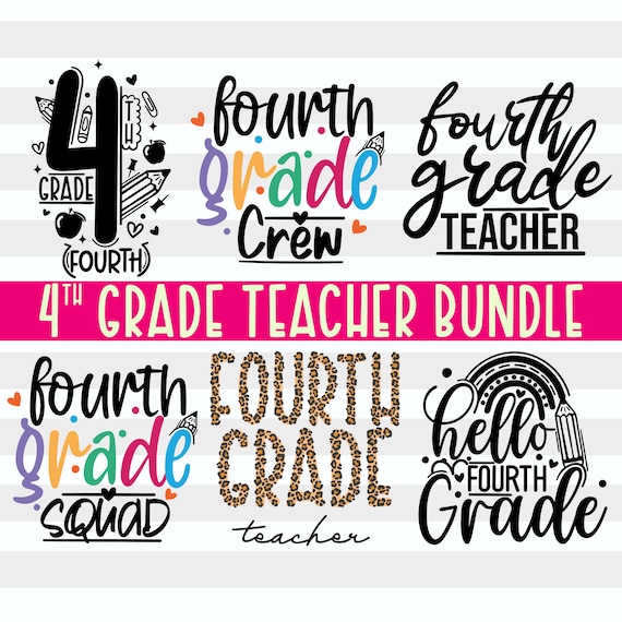 Fourth Grade Teacher Svg Back to School Svg Bundle 4th Grade | Etsy