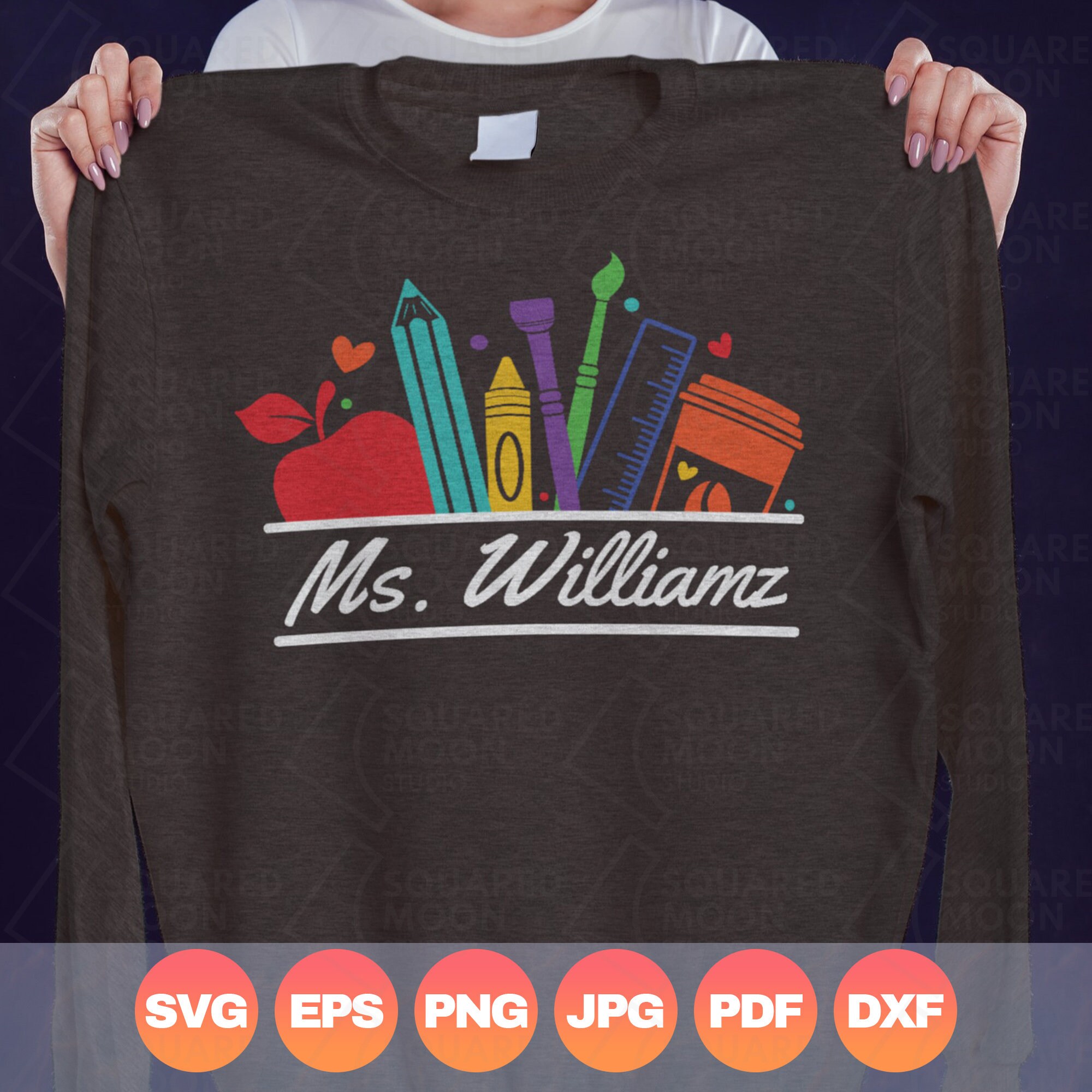 Teacher Svg Teacher Split Monogram Svg Teacher Name Svg - Etsy