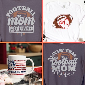 Football Mom Svg Bundle (54 Designs), Football Mom Png, Retro Leopard ...