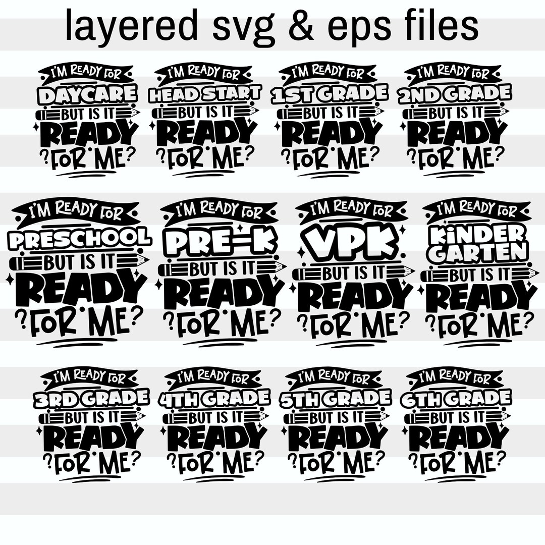 Back to School Svg Bundle| I'm Ready for Kindergarten but is It Ready ...
