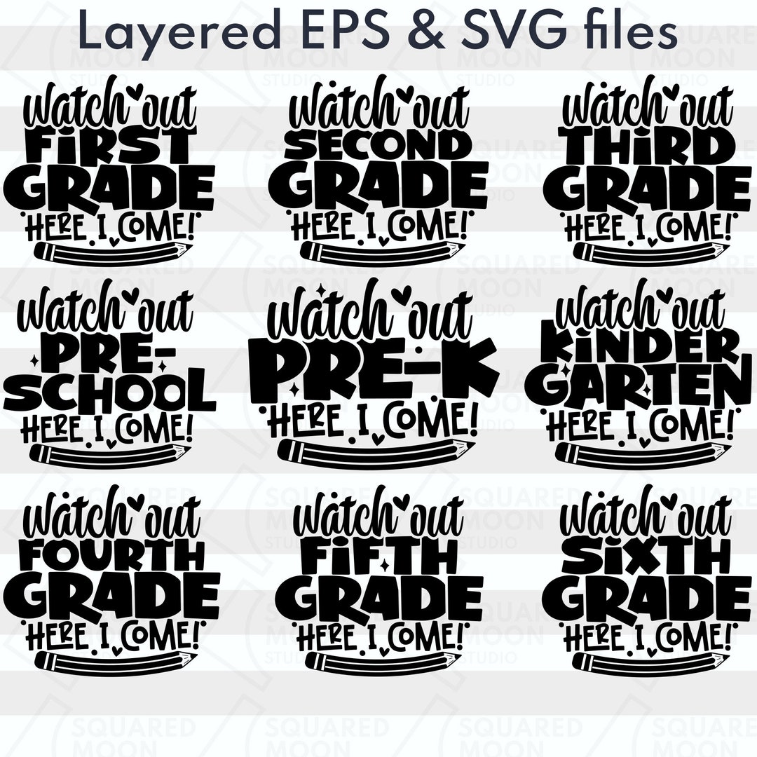 Watch Out Here I Come Svg Bundle| Back to School Svg Bundle| Im Ready ...