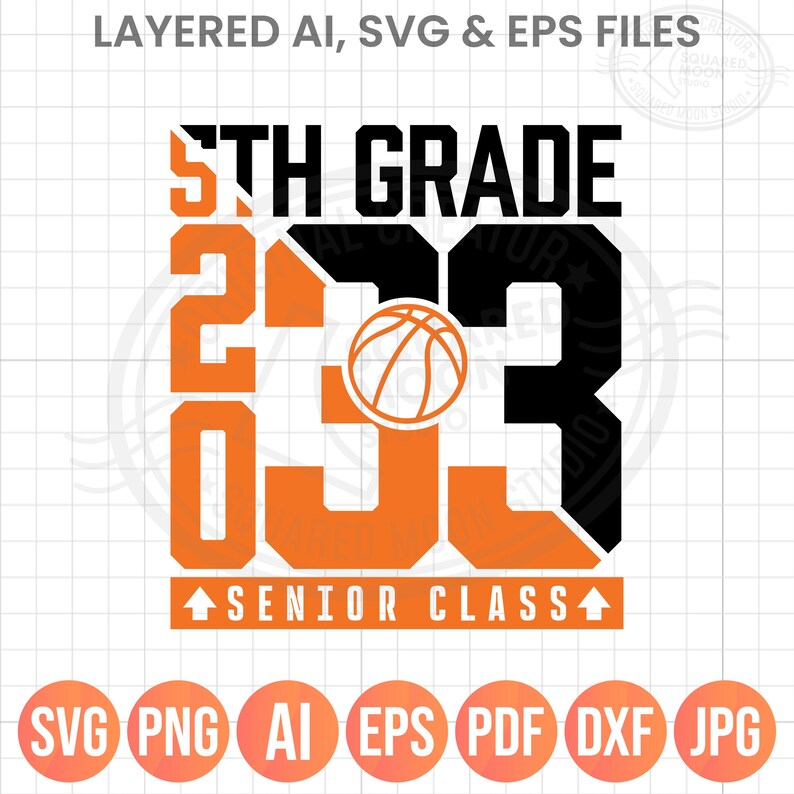 5th Grade Graduation SVG PNG, Basketball Senior Class of 2033 - Etsy