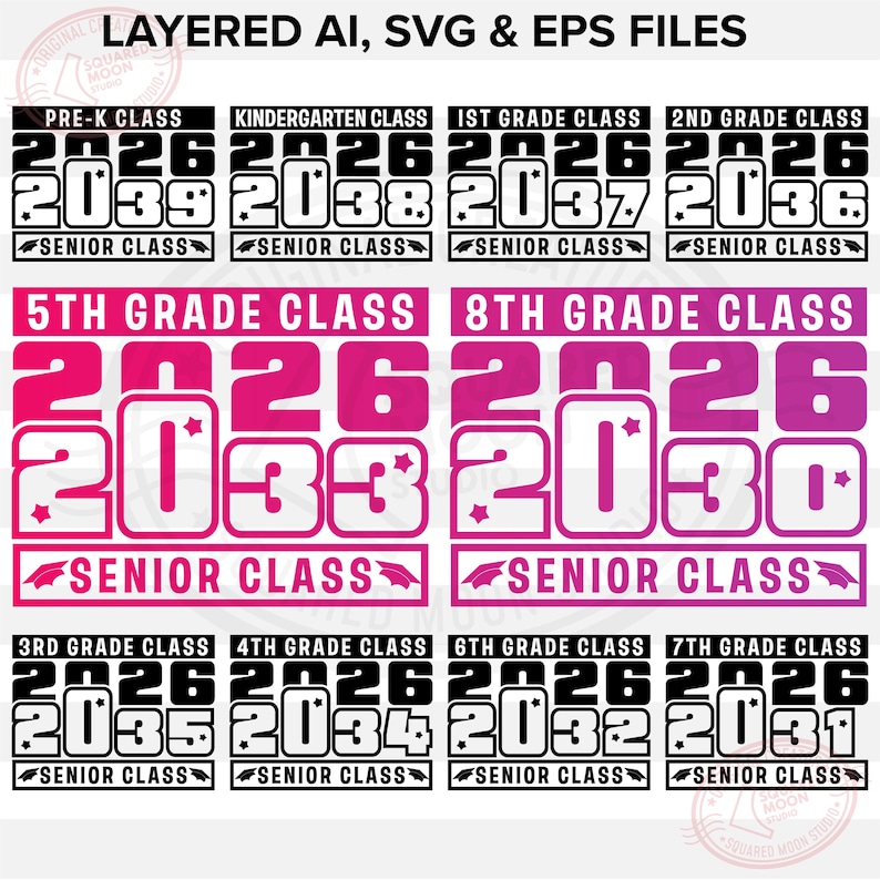Graduation Svg Png Bundle, Class of 2026 Senior Class [2030 to 2039 ...